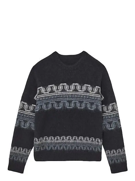 REISS Fairisle Wool-blend Jumper - Navy