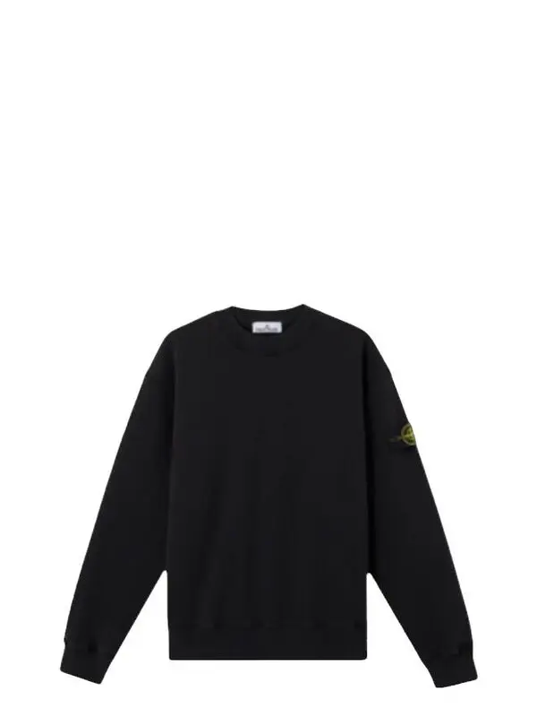 Stone Island 6100021 Heavy Fleece Crewneck Sweatshirt - Black