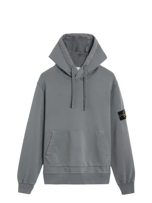 Stone Island 6100062 Organic Cotton Fleece Hoodie - Grey