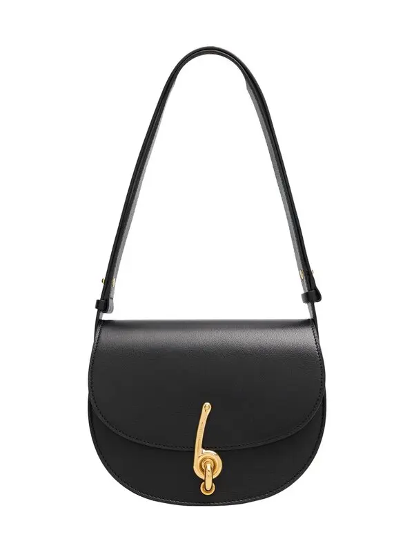 Burberry Bridle Leather Saddle Shoulder Bag - A1189 Blac