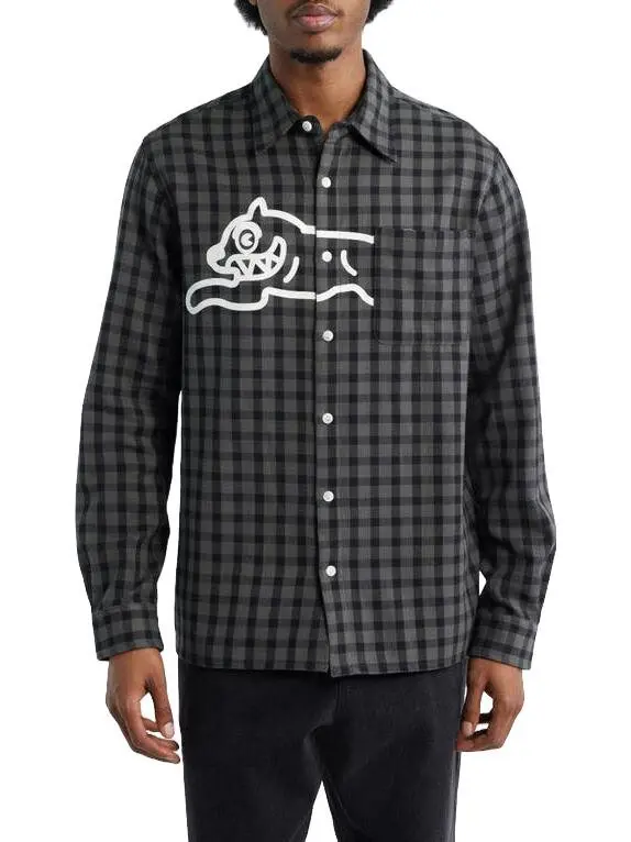 ICECREAM Mean Gene Long Sleeve Button-up Shirt - Black Iris
