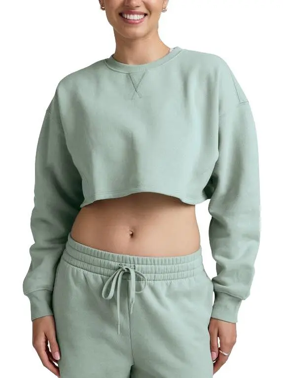 Beyond Yoga Luxefleece Boxy Crop Sweatshirt - Pale Blue