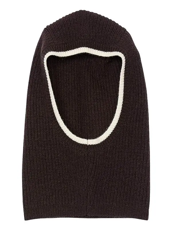 Sandro Ribbed Knit Balaclava - Brown