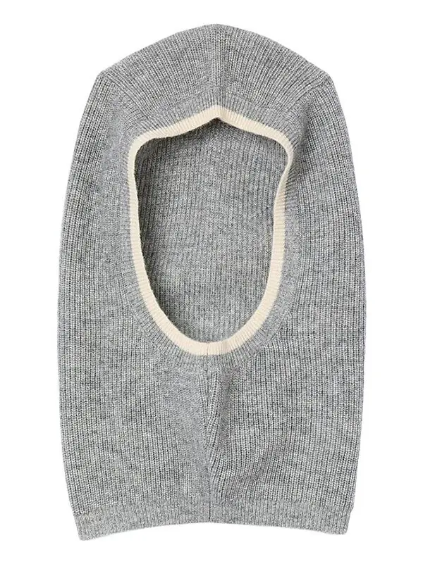 Sandro Ribbed Knit Balaclava - Grey
