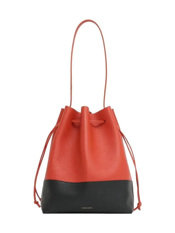 MANSUR GAVRIEL Drawstring Bucket Bag - Pomodoro/black