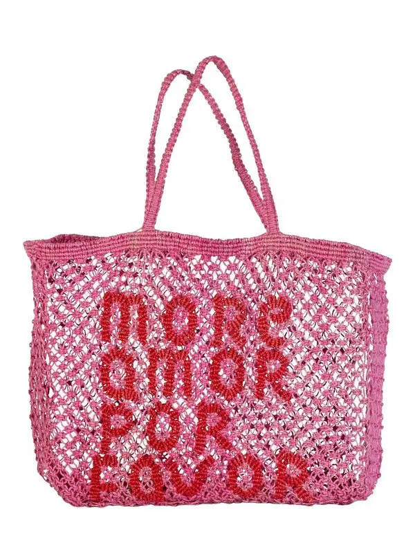 TIN MARIN Woven Jute Tote - Pink