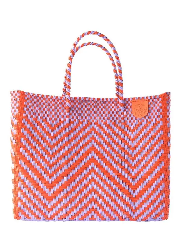TIN MARIN Positano Medium Woven Crossbody Bag - Pink And Orange