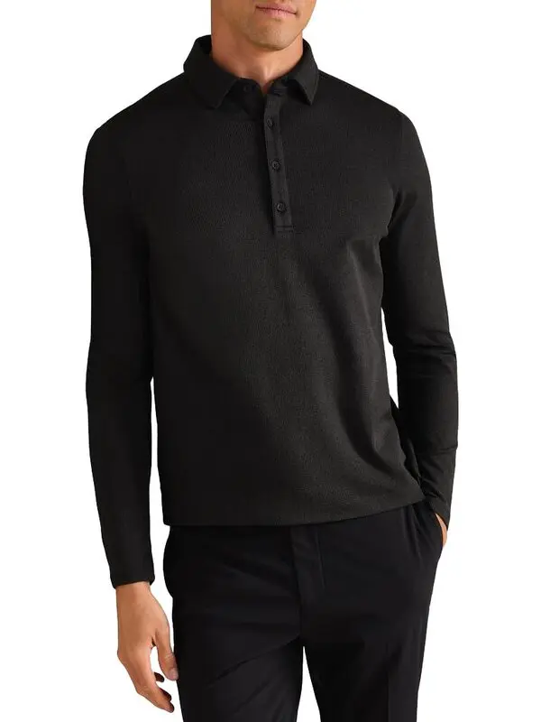RHONE Wfh Rib Midweight Polo - Black