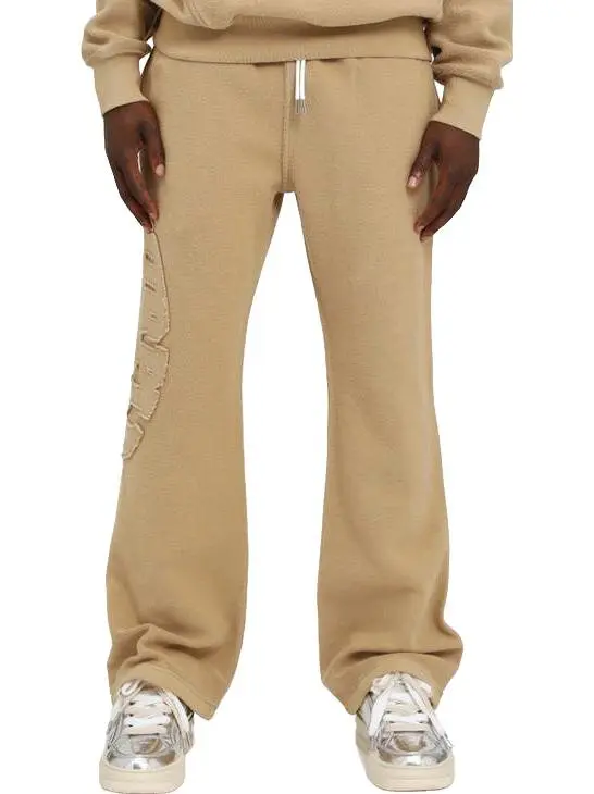 PURPLE BRAND Heavyweight Fleece Flare Leg Pants - Tan