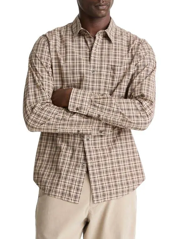 Vince Great Falls Plaid Cotton Button-up Shirt - River Sand/mission