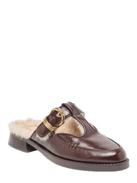 Dolce Vita Harlah Faux Fur Mule - Chocolate Leather