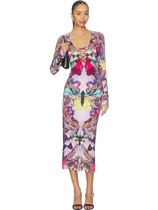 AFRM Cambria Printed Dress - Ornate Butterfly