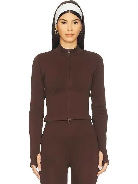 WELLBEING + BEINGWELL Spencer Seamless Jacket - Hot Fudge