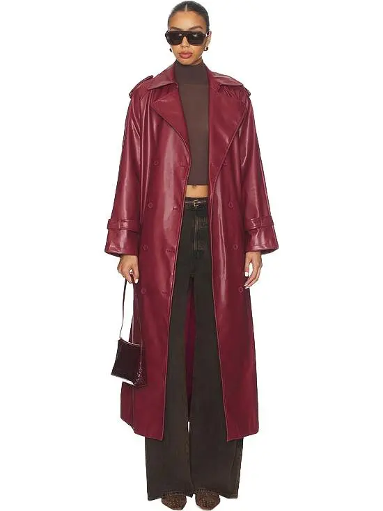 Lioness X Penny Trench Coat - Crimson