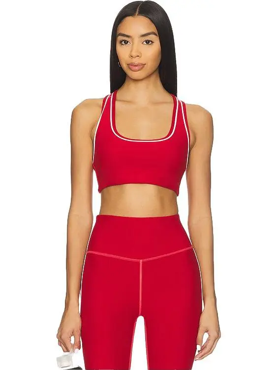 Beyond Yoga Spacedye Ready Sports Bra In Red - Holly Red Heather