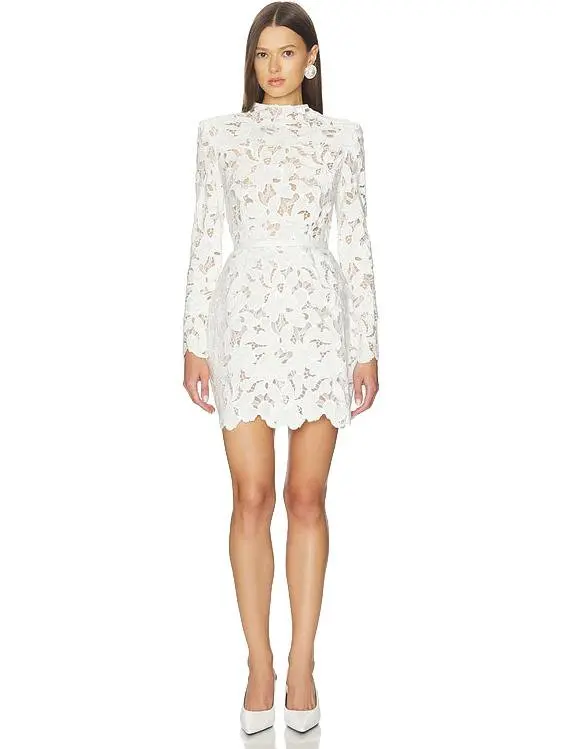 NADINE MERABI Lydia Floral Eyelet Dress - White