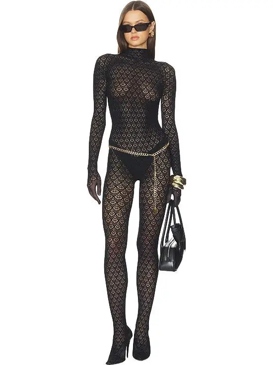Wolford Mermaid Net Catsuit - Black