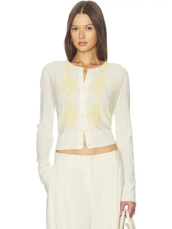 Vince Argyle Cardigan - Crema  Palazzo & Buttermilk