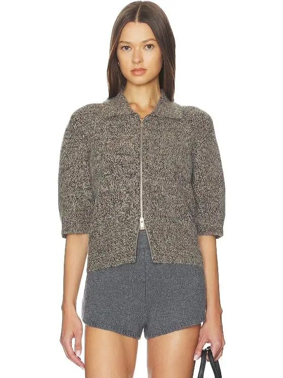 SAMSOE SAMSOE Sakelsie Short Sleeve Cardigan - Fossil Melange