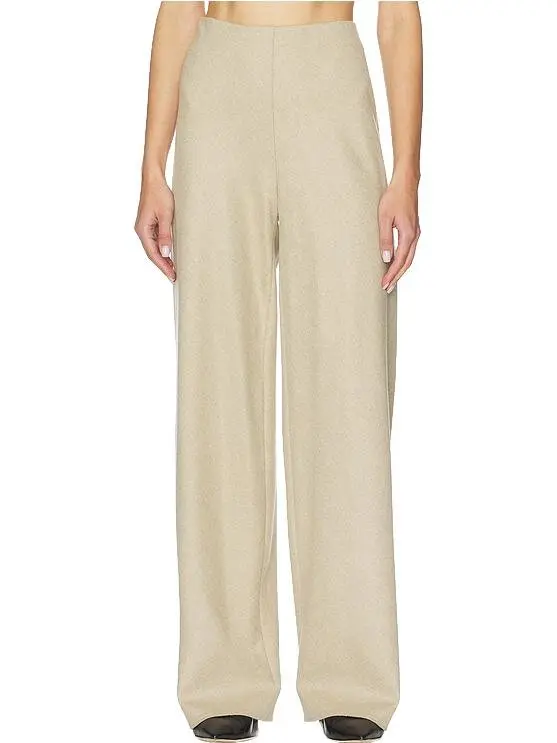 Vince High Waist Wool Blend Bias Pant - Oatmeal