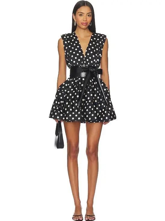 BRONX AND BRONCO Riley Ruffle Mini Dress - Black & White
