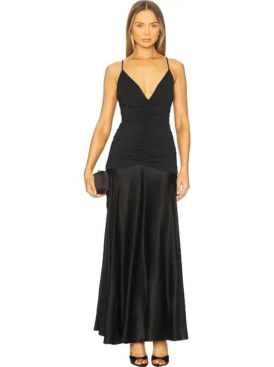 Bardot Lavanda Contrast Maxi Dress - Black