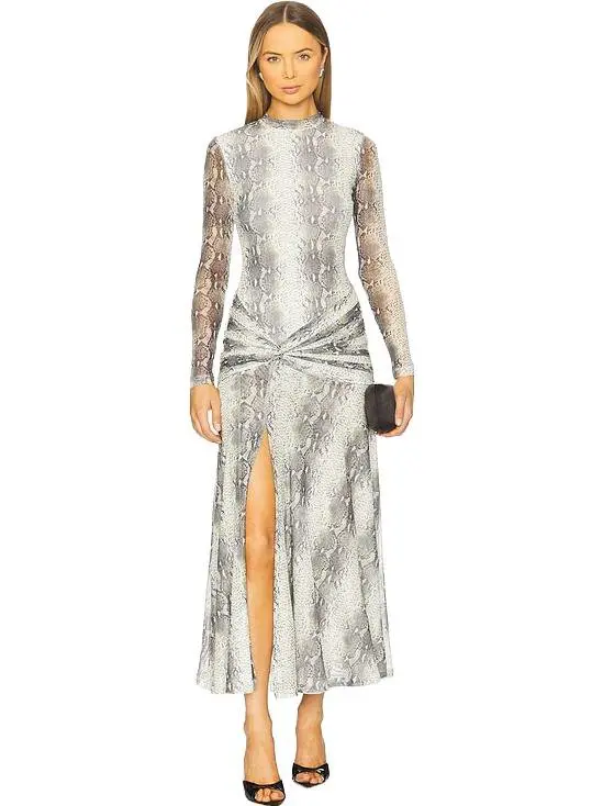 Bardot Lea Printed Mesh Dress - Snake Skin