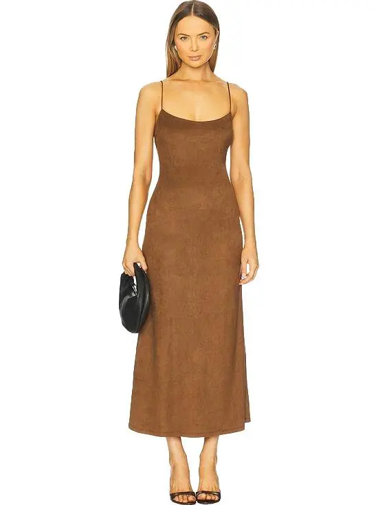 Bardot Nadira Vegan Suede Dress - Chocolate