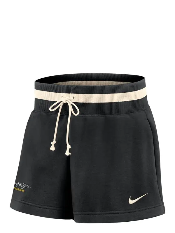 Nike Phoenix Fleece College Mid-rise 4" Shorts - Black
