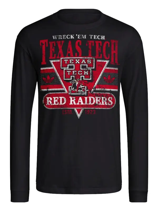 Adidas Texas Tech Red Raiders Originals Graphic Long Sleeve T-shirt - Black / Ncaa-txt-7tb