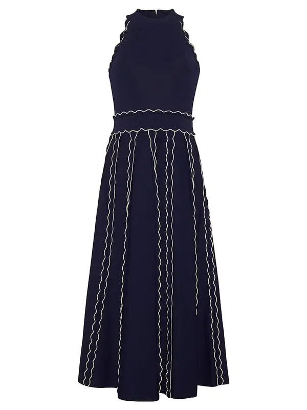 Cara Cara Rosendale Flare Midi Dress - Navy/ivory