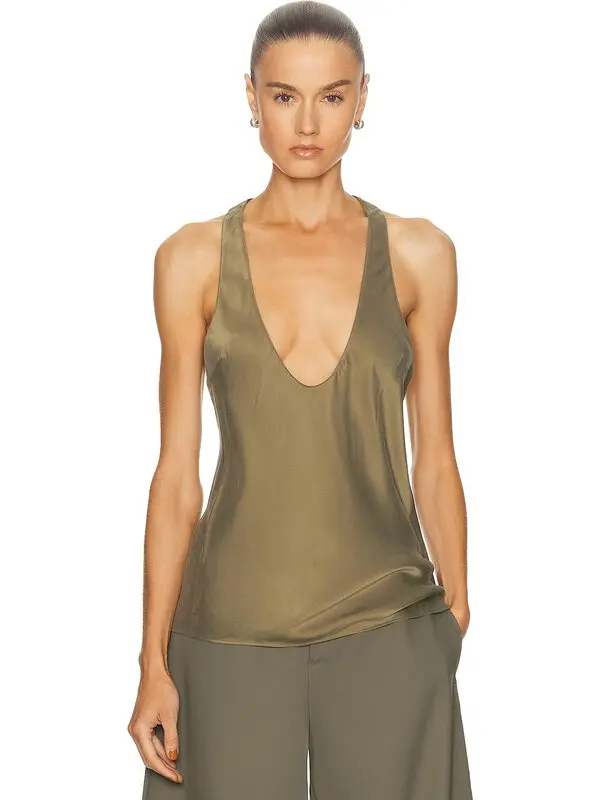 EAVES Vivian Silk Top - Capers