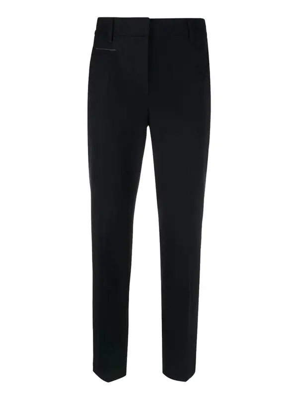Brunello Cucinelli High-waisted Straight-leg Trousers - Blue