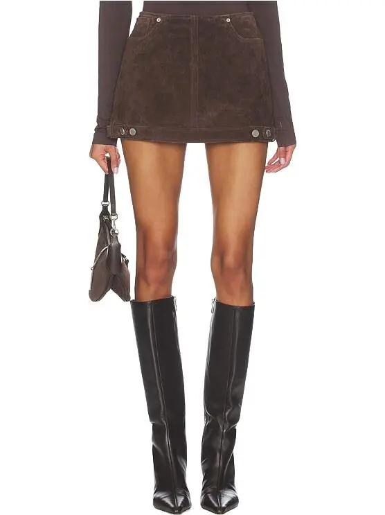 Blanknyc Faux Suede Mini Skirt - Brown