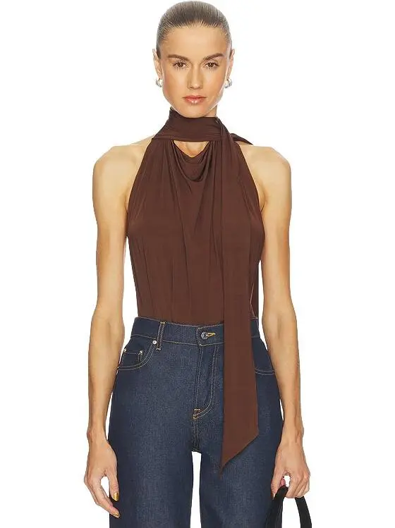 CAMILA COELHO Jaci Bodysuit - Brown