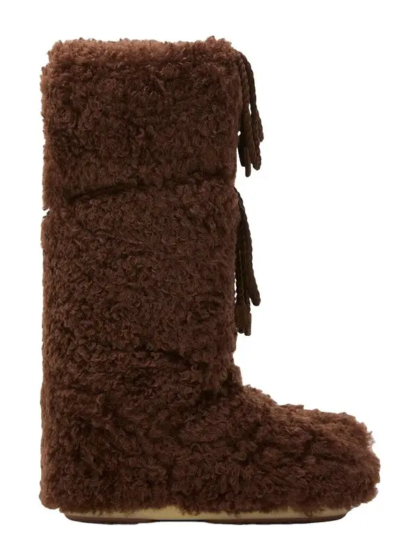 Moon Boot Icon Curly Extra Knee-high Boots - Dark Brown