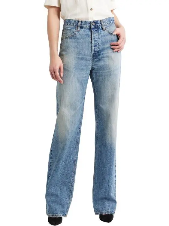 FRAME The Stack Straight Leg Jeans - Psychic