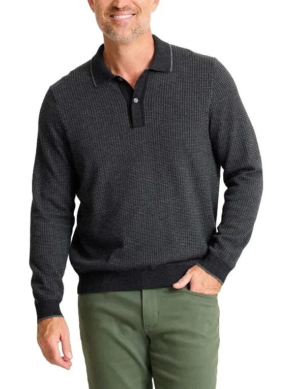 Tommy Bahama Coolside Texture Polo Sweater - Black