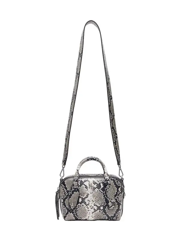 Rag & Bone Small Gramercy Snakeskin Embossed Leather Satchel - Natural