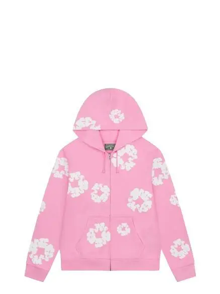 DENIM TEARS Cotton Wreath Zip Hoodie - Pink