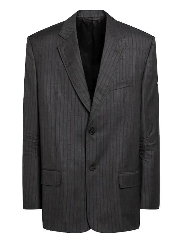 Balenciaga Pinstripe Single-breasted Jacket - Grey