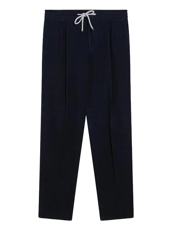 Brunello Cucinelli Corduroy Drawstring Pants - Blue