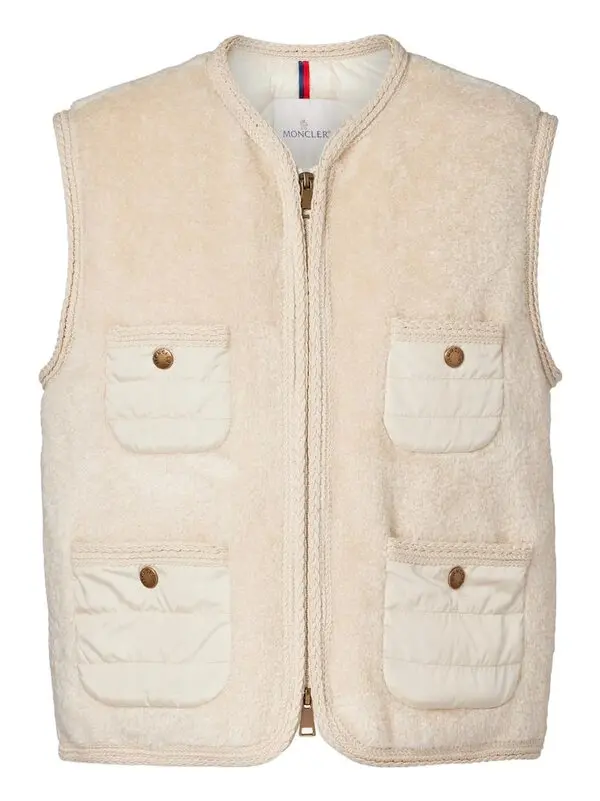 Moncler Mimosas Teddy Down Vest - Beige