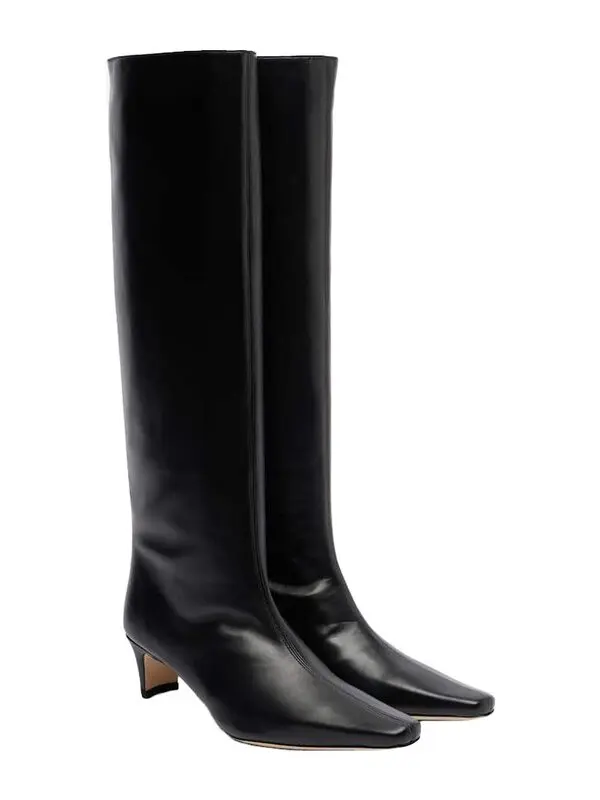 Staud Wally Leather Knee-high Boots - Black
