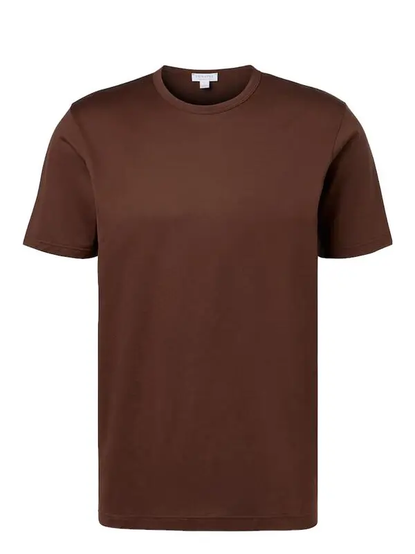 Sunspel Cotton Jersey T-shirt - Brown