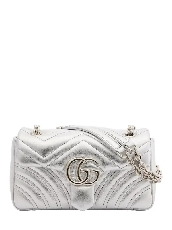 Gucci Gg Marmont Small Shoulder Bag - Silver