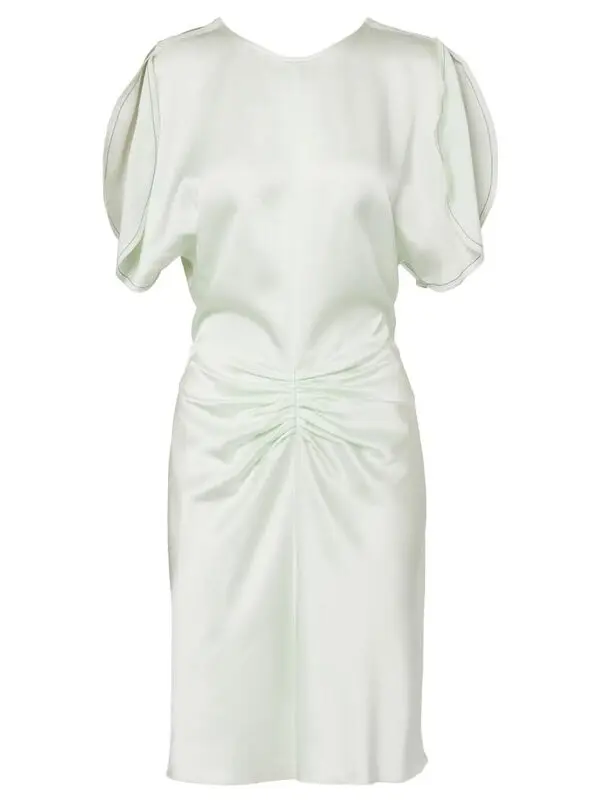 Victoria Beckham Gathered Satin Minidress - Green