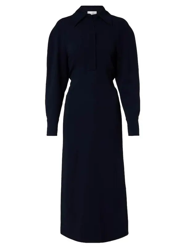 Victoria Beckham Cady Polo Dress - Blue