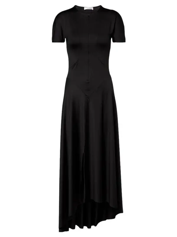 Victoria Beckham Asymmetric Midi Dress - Black