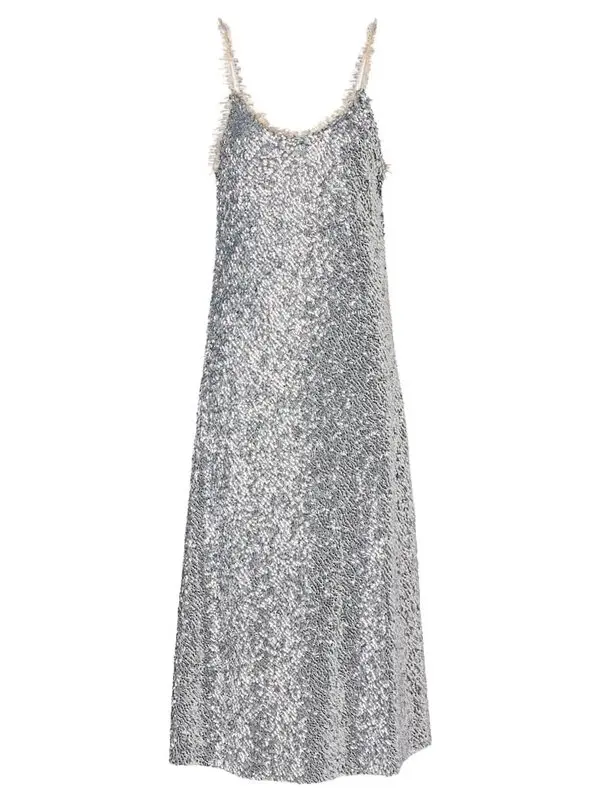 Rabanne Sequined Midi Dress - Silver